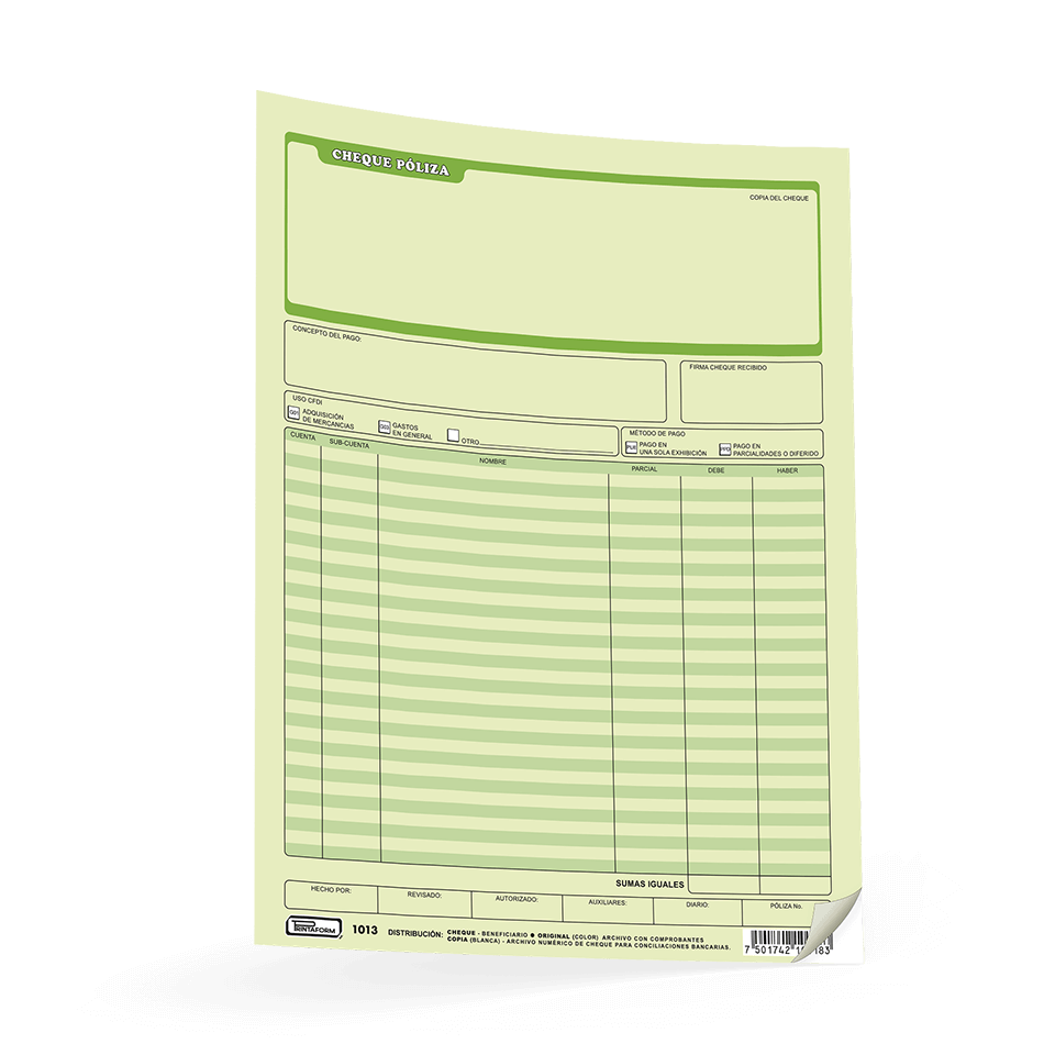 "Cheques póliza" - Printaform