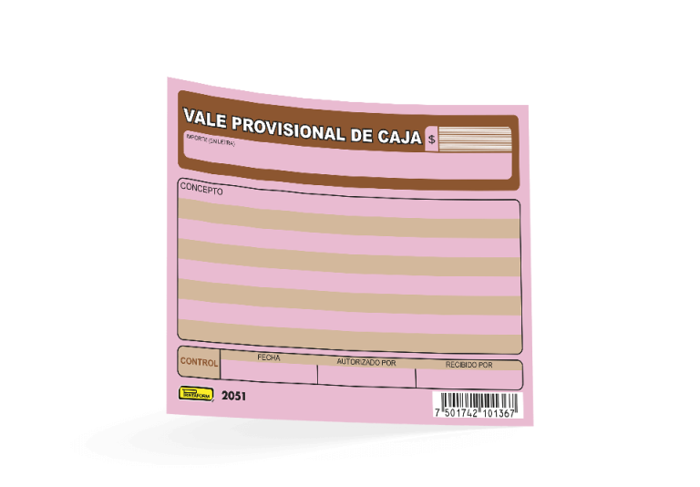 "Vale provisional de caja" - Printaform