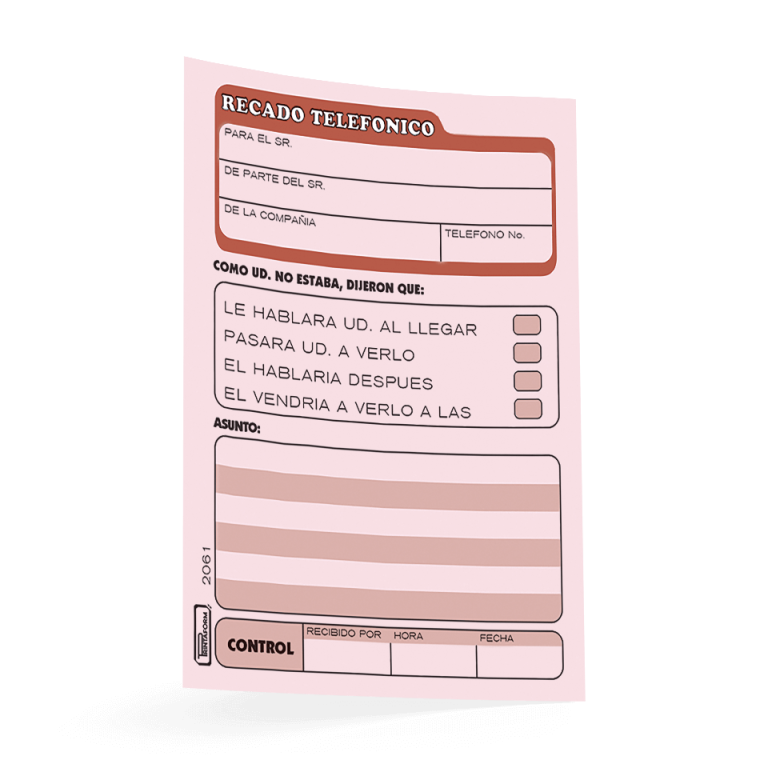"Recados telefónicos" - Printaform